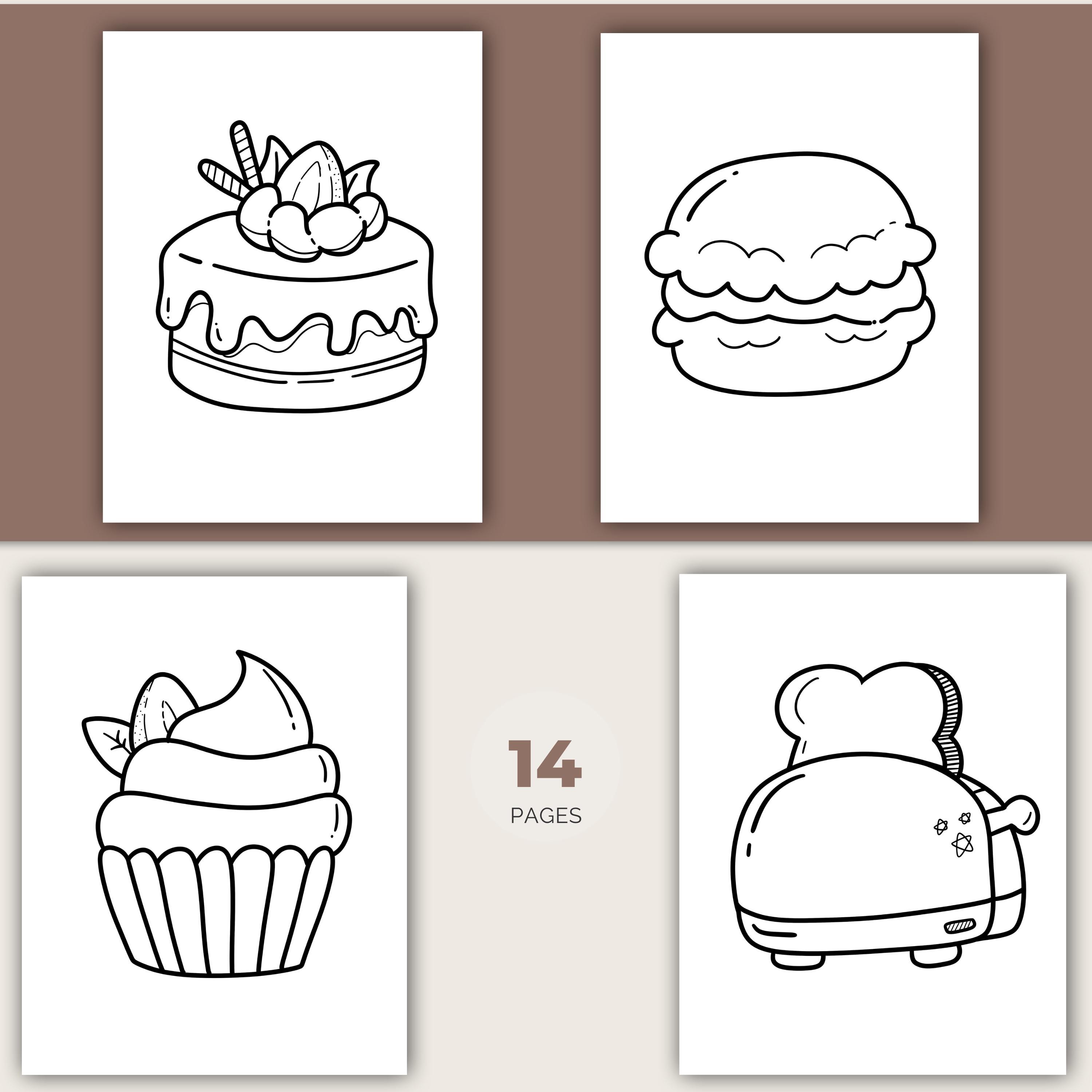 Bold & Easy Food Coloring Book for Kids | Fun Digital Activity Simple ...