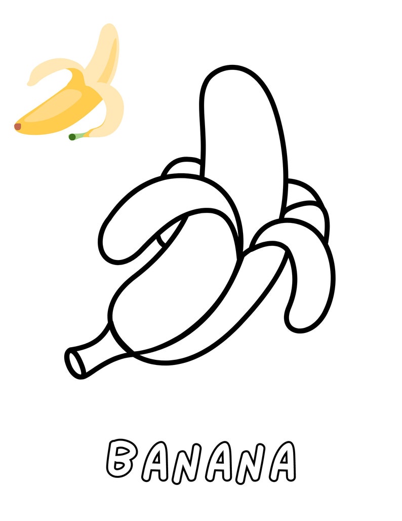 Fruits Copy Color Coloring Pages- Digital ABC Pages, Preschool Activity ...