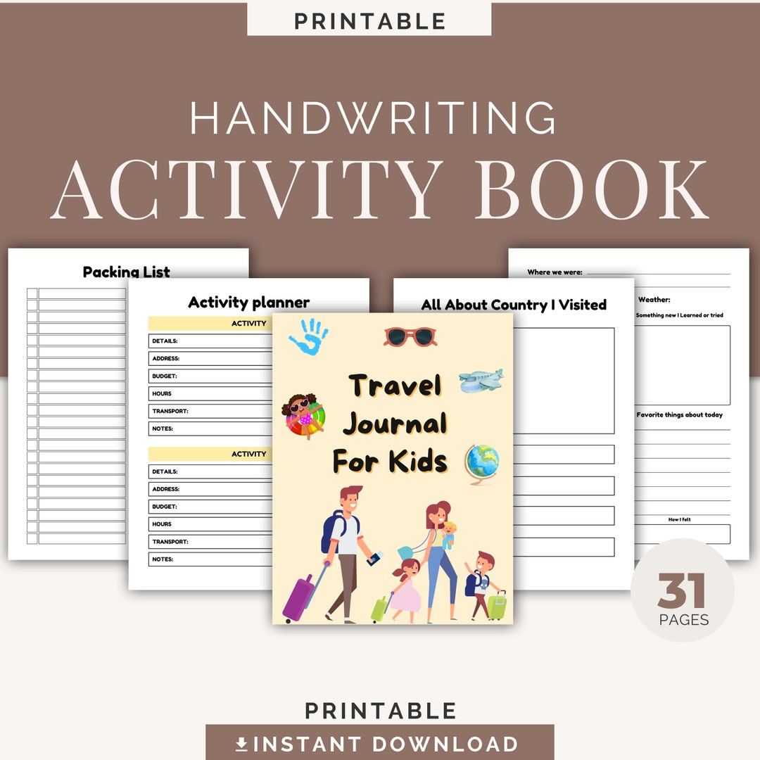 Digital Travel Journal for Kids| Printable| Travel Diary for Children ...