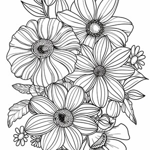 Printable Adult Flower Coloring Book | Stress Relief/relaxation ...