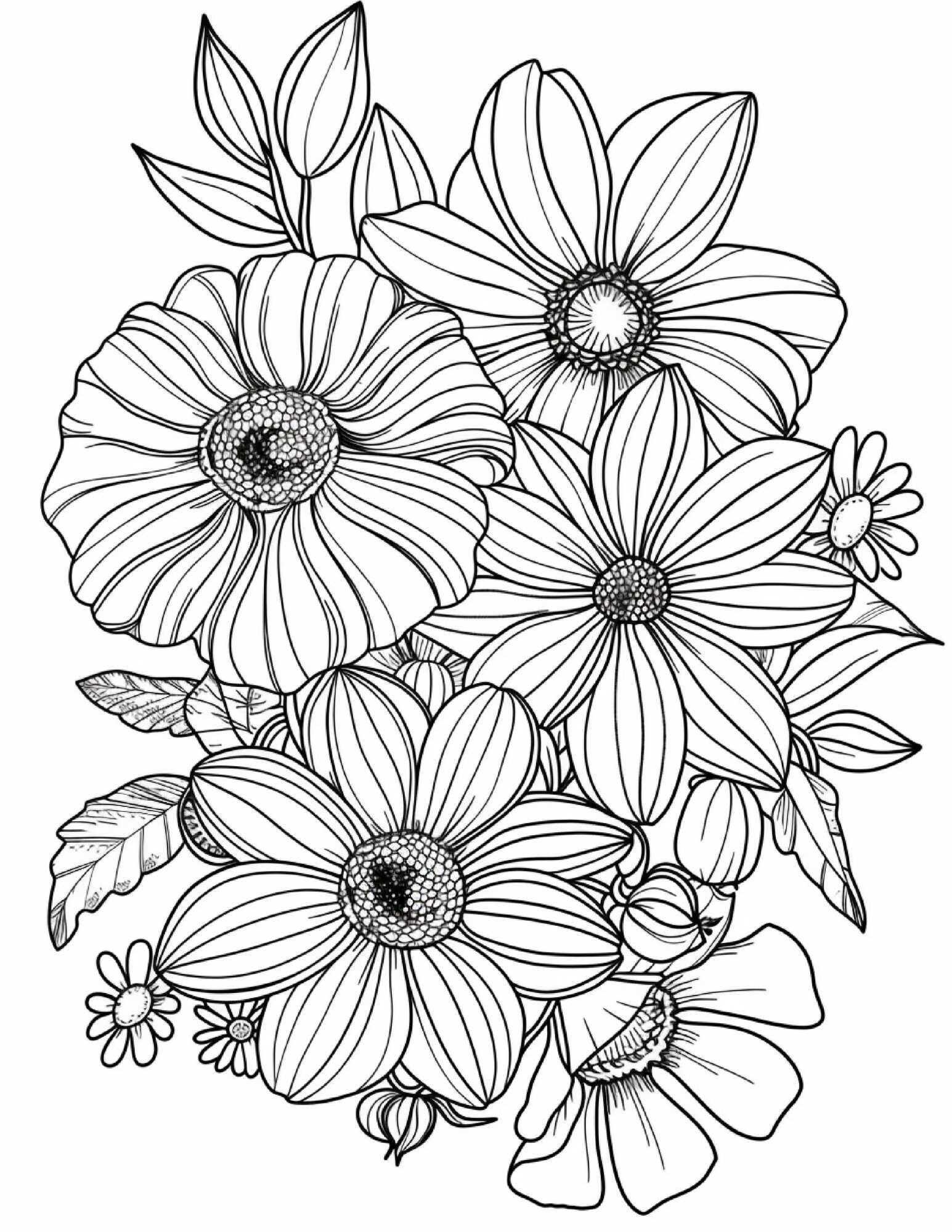 Printable Adult Flower Coloring Book | Stress Relief/relaxation ...
