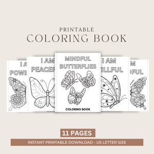 Mindful Butterfly Coloring Book for Adults Stress Relief, Relaxation ...