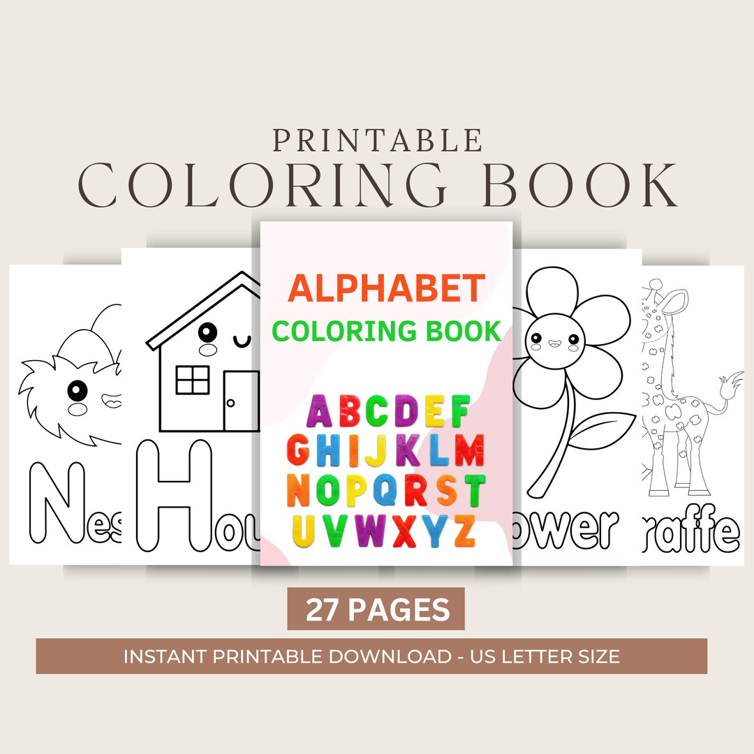 Alphabet Coloring Pages- Digital ABC Pages, Preschool Activity ...