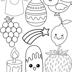 Fun Designs Kids Coloring Book- Instant Digital Download. Preschool ...