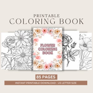 Printable Adult Flower Coloring Book | Stress Relief/relaxation ...