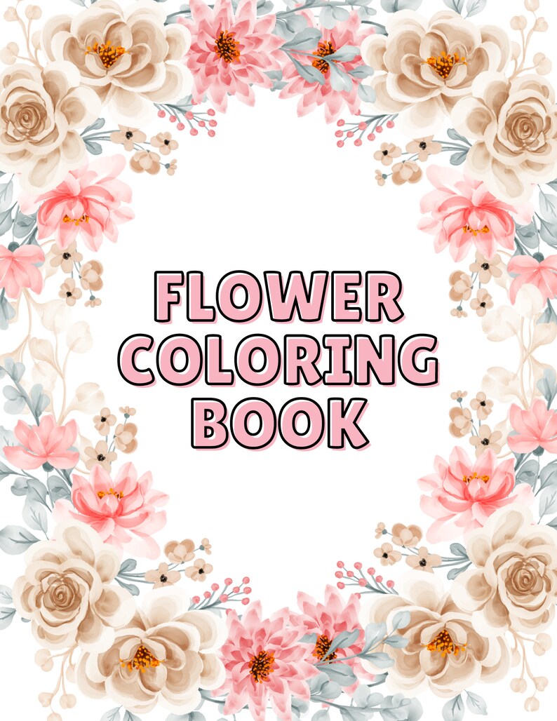Printable Adult Flower Coloring Book | Stress Relief/relaxation ...