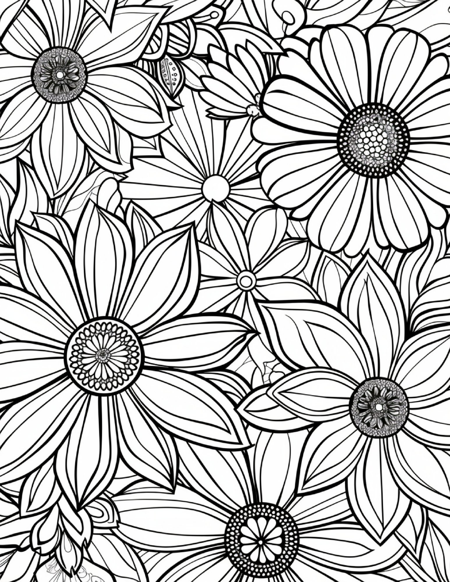 Printable Adult Flower Coloring Book | Stress Relief/relaxation ...