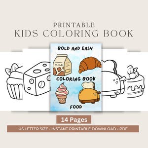 Bold & Easy Food Coloring Book for Kids | Fun Digital Activity Simple ...