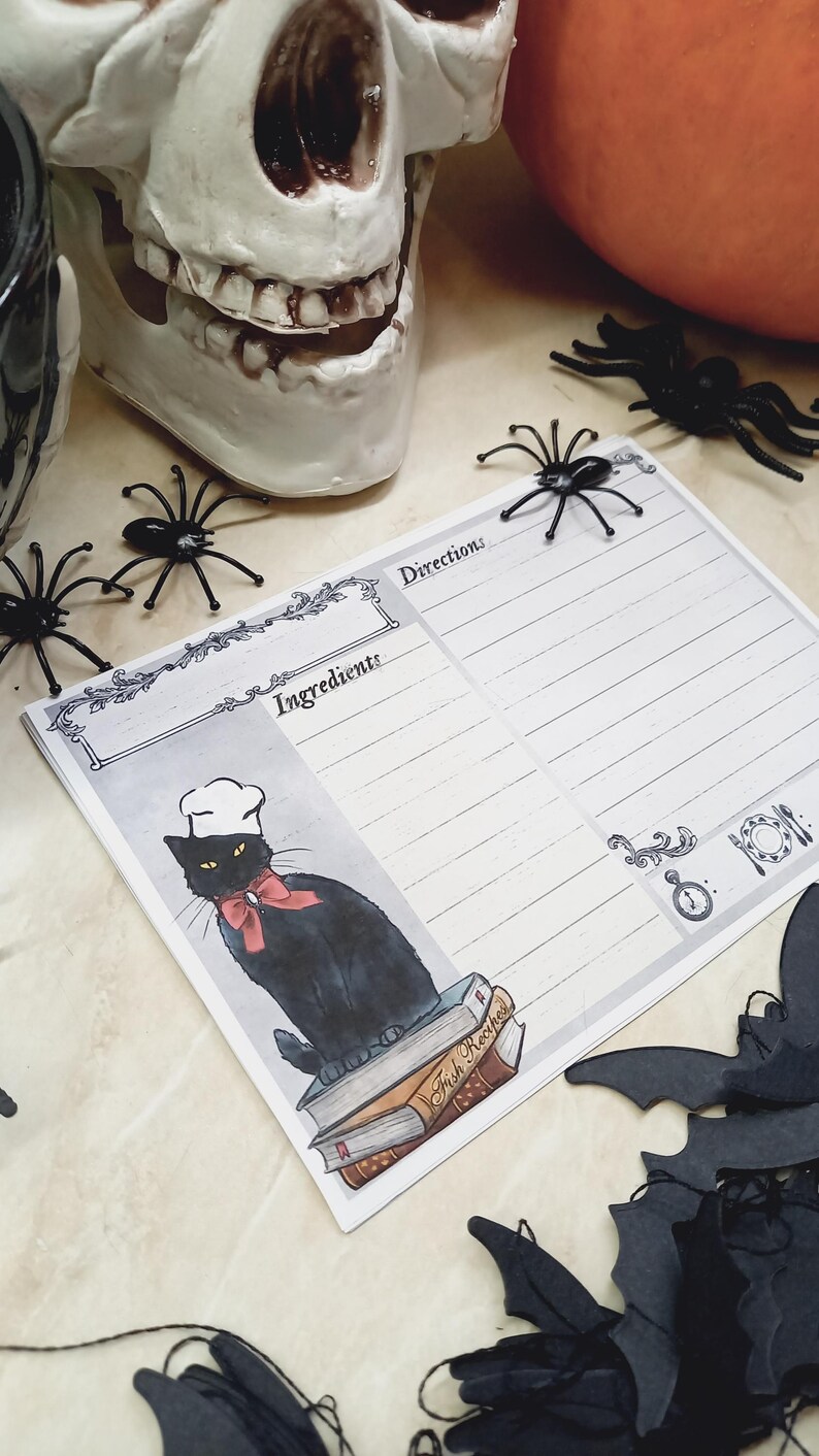 Halloween Recipe Cards | Spooky Vintage Goth Style | Jane Austen ...