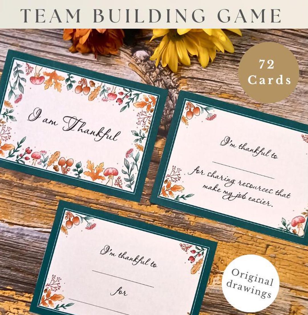 Team Building Gratitude Game | Appreciation Cards for Office Events ...