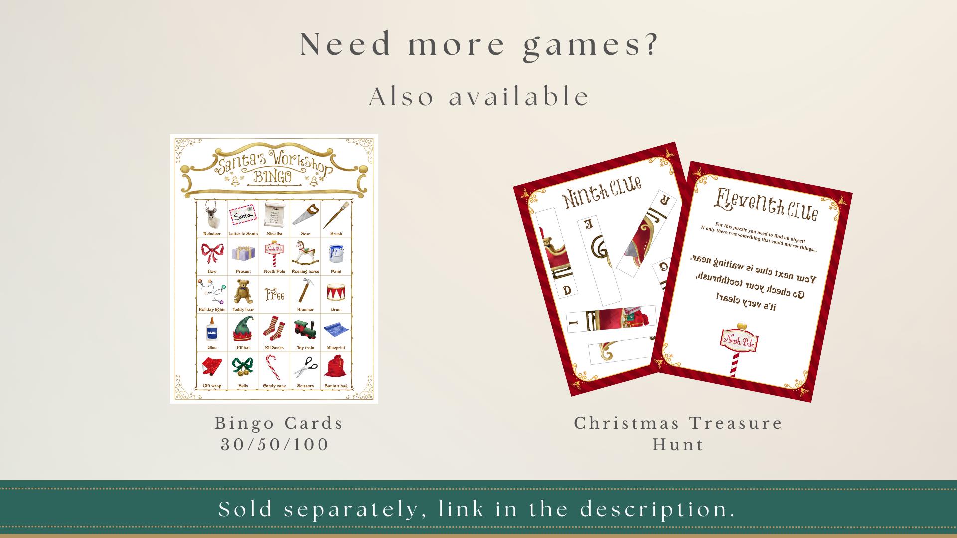 Christmas Scavenger Hunt Game | Santa's Workshop Themed | Printable ...