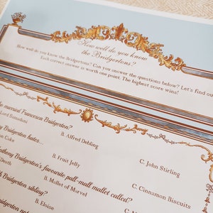 Bridgerton Inspired 4 Party Games Bundle/ Gossip, Quiz, Match, Dos and ...