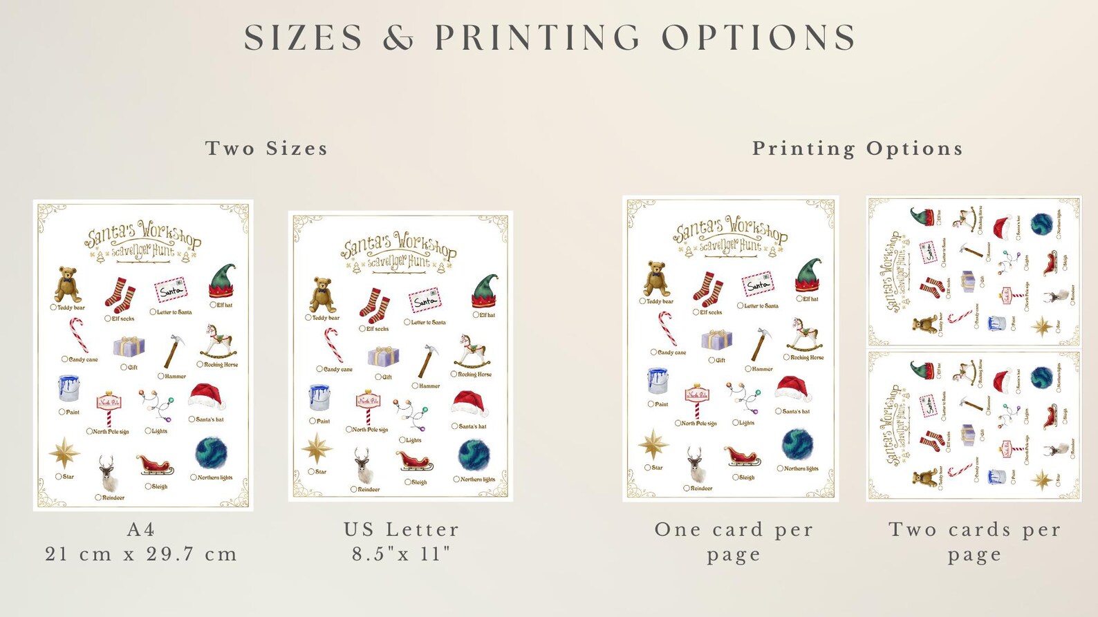 Christmas Scavenger Hunt Game | Santa's Workshop Themed | Printable ...