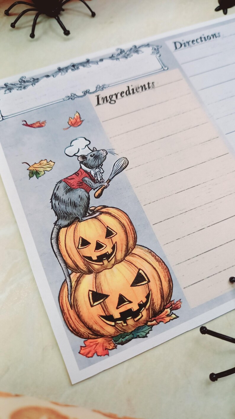 Halloween Recipe Cards | Spooky Vintage Goth Style | Jane Austen ...