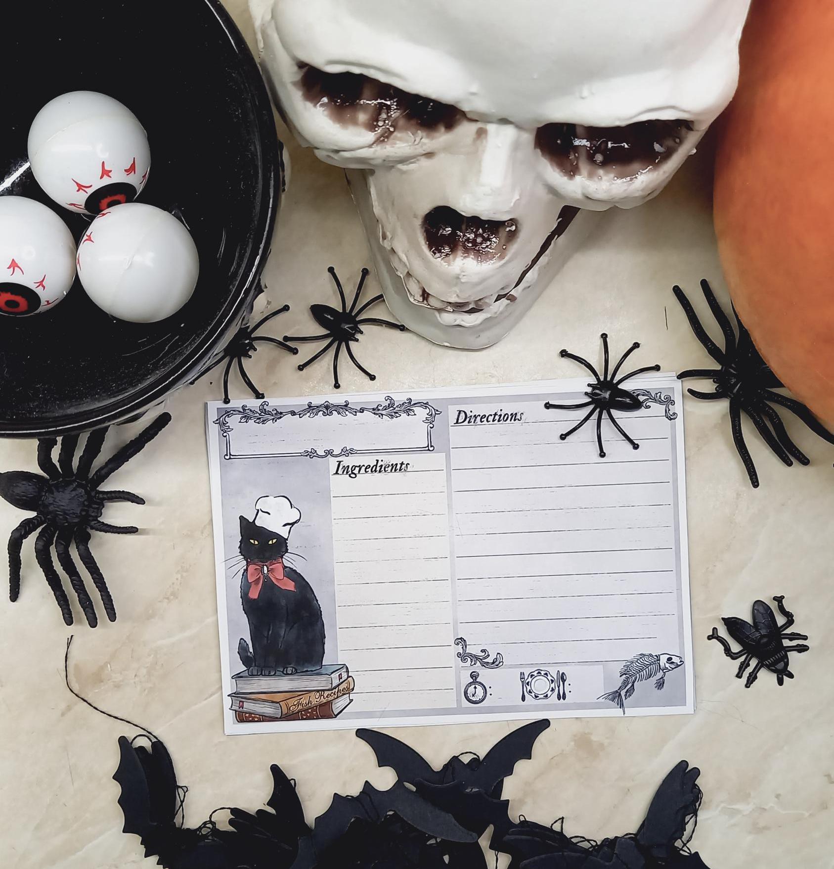 Halloween Recipe Cards | Spooky Vintage Goth Style | Jane Austen ...