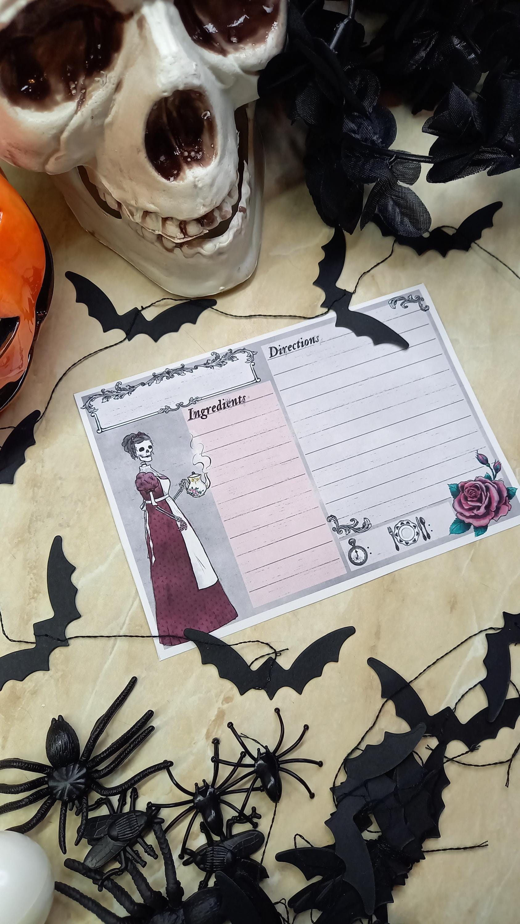 Halloween Recipe Cards | Spooky Vintage Goth Style | Jane Austen ...