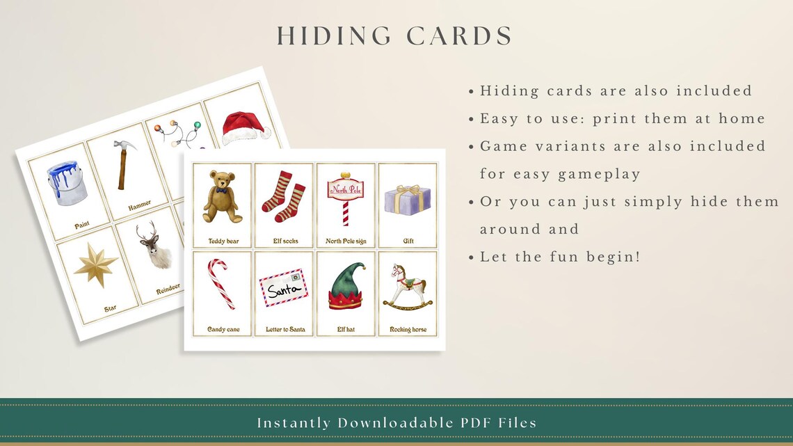 Christmas Scavenger Hunt Game | Santa's Workshop Themed | Printable ...