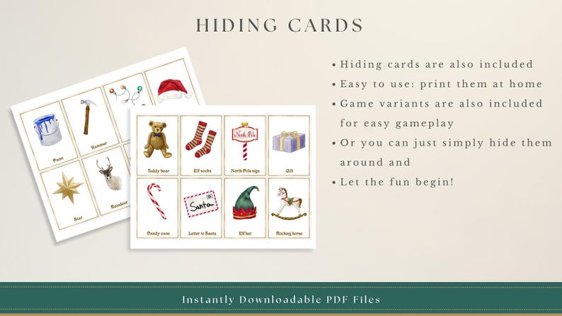 Christmas Scavenger Hunt Game | Santa's Workshop Themed | Printable ...