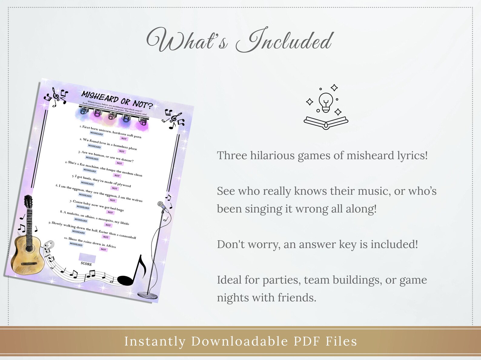 Misheard Lyrics Party Games for Adults & Teens | Hilarious Music ...