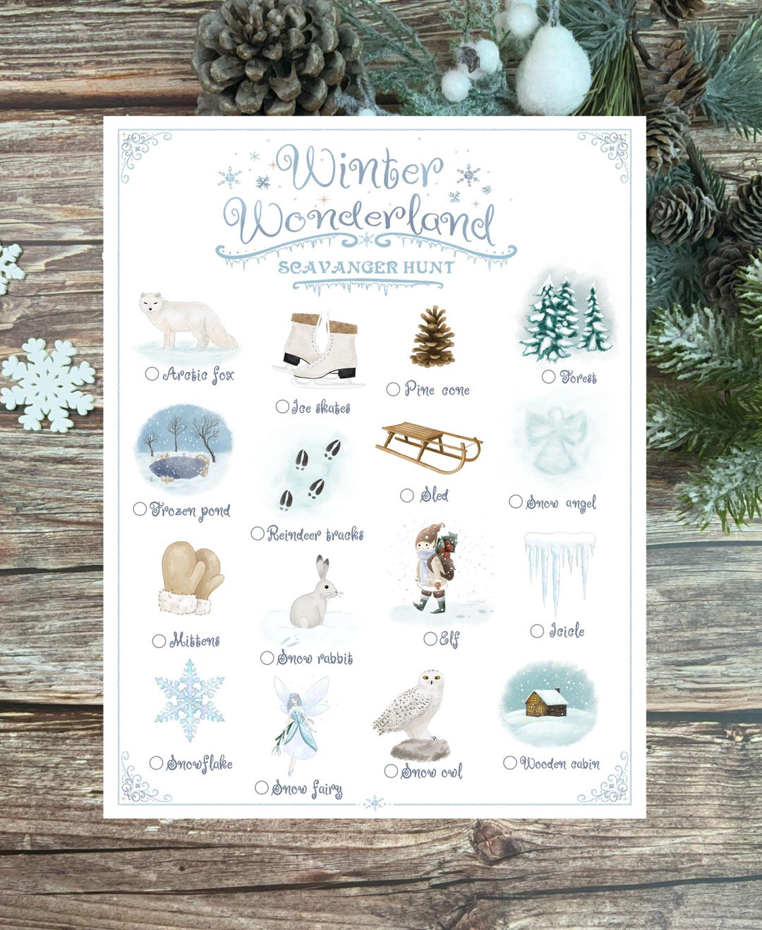 Winter Wonderland Scavenger Hunt | Printable Game for Kids | Family ...