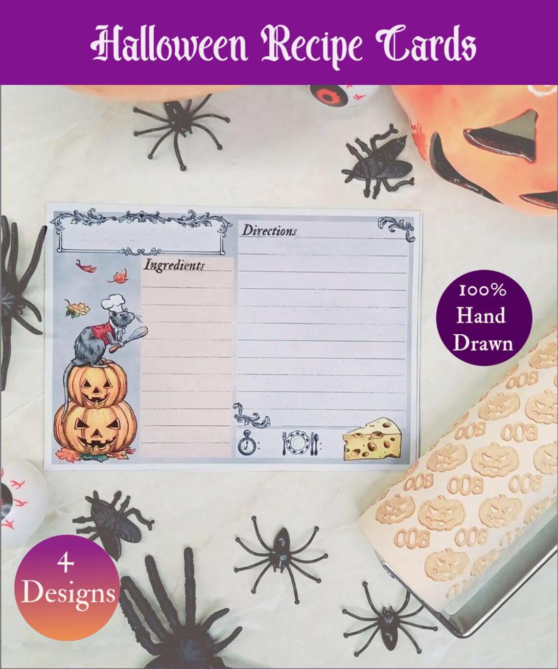Halloween Recipe Cards | Spooky Vintage Goth Style | Jane Austen ...