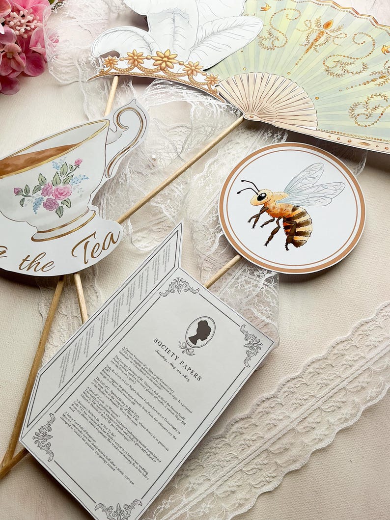 Bridgerton Style Party Photo Booth Props | Regency Era DIY Photo Props ...
