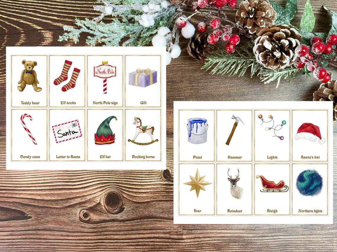 Christmas Scavenger Hunt Game | Santa's Workshop Themed | Printable ...