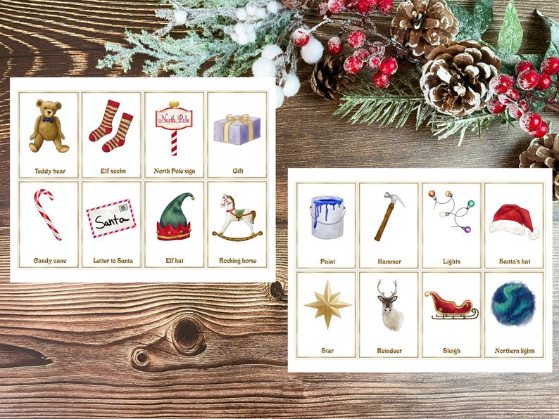 Christmas Scavenger Hunt Game | Santa's Workshop Themed | Printable ...