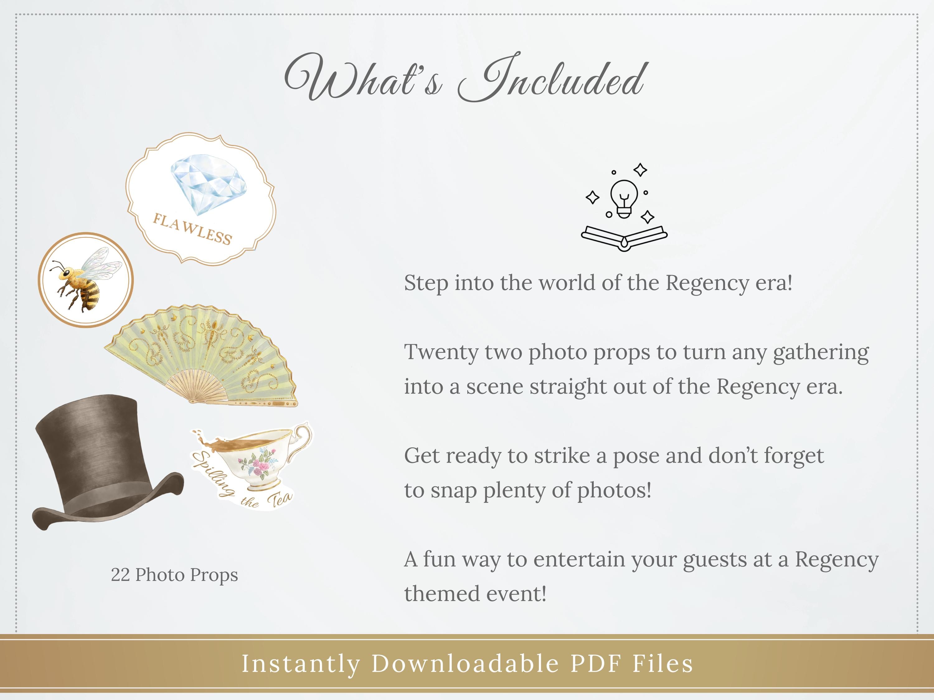 Regency Party Photo Booth Props | Regency Era DIY Photo Props - Etsy