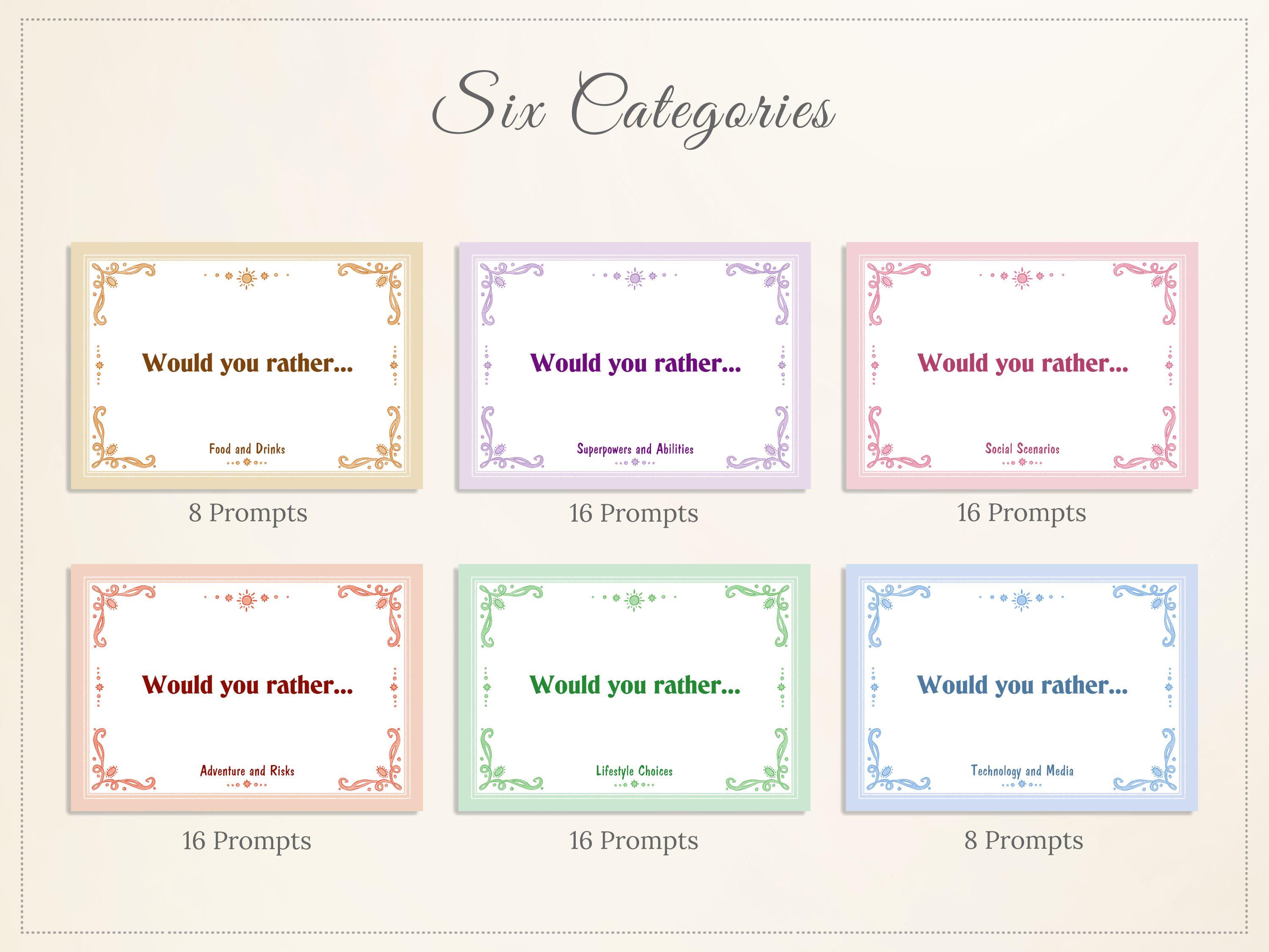 Would You Rather Game | Team Building Conversation Starter Cards | This ...