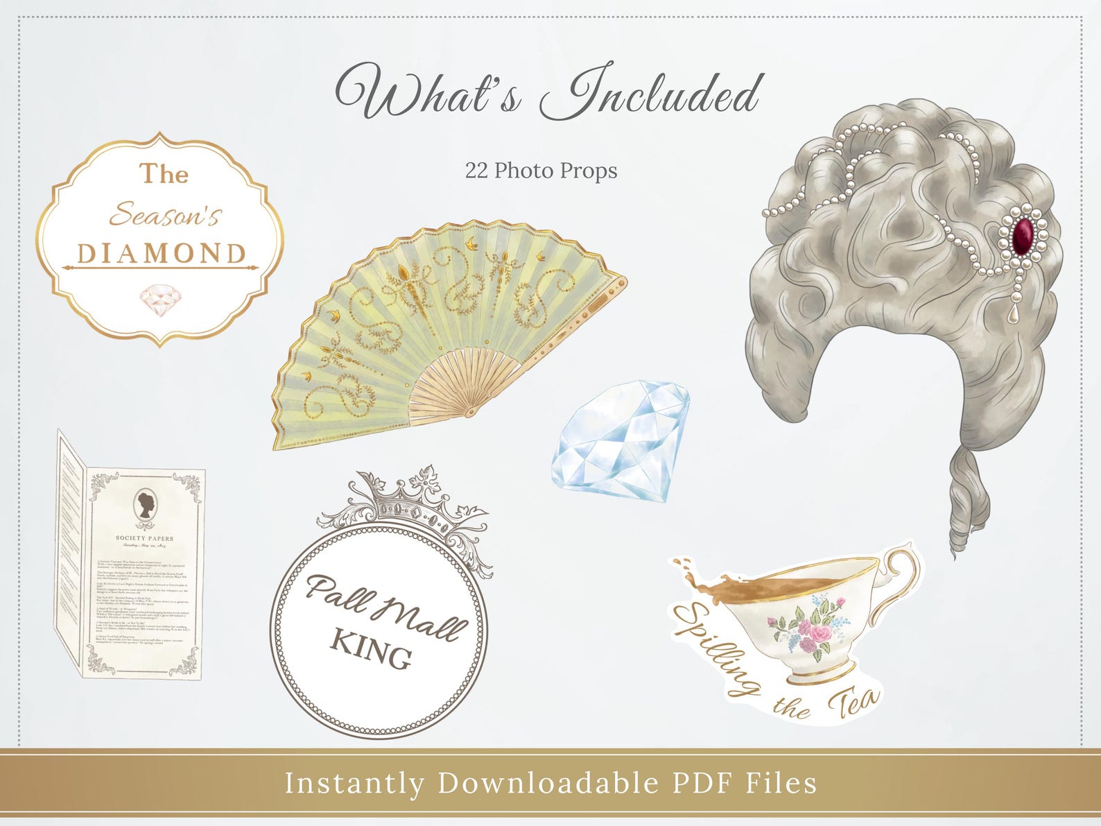 Regency Party Photo Booth Props | Regency Era DIY Photo Props - Etsy