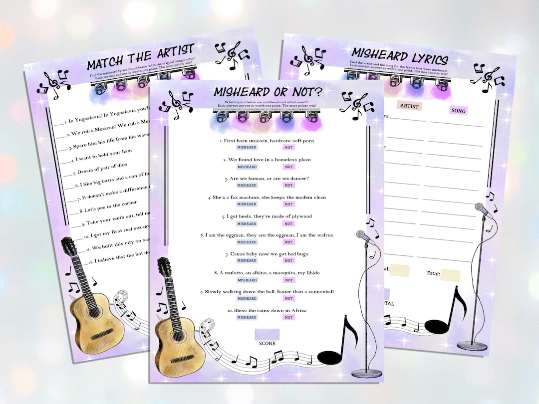 Misheard Lyrics Party Games for Adults & Teens | Hilarious Music ...