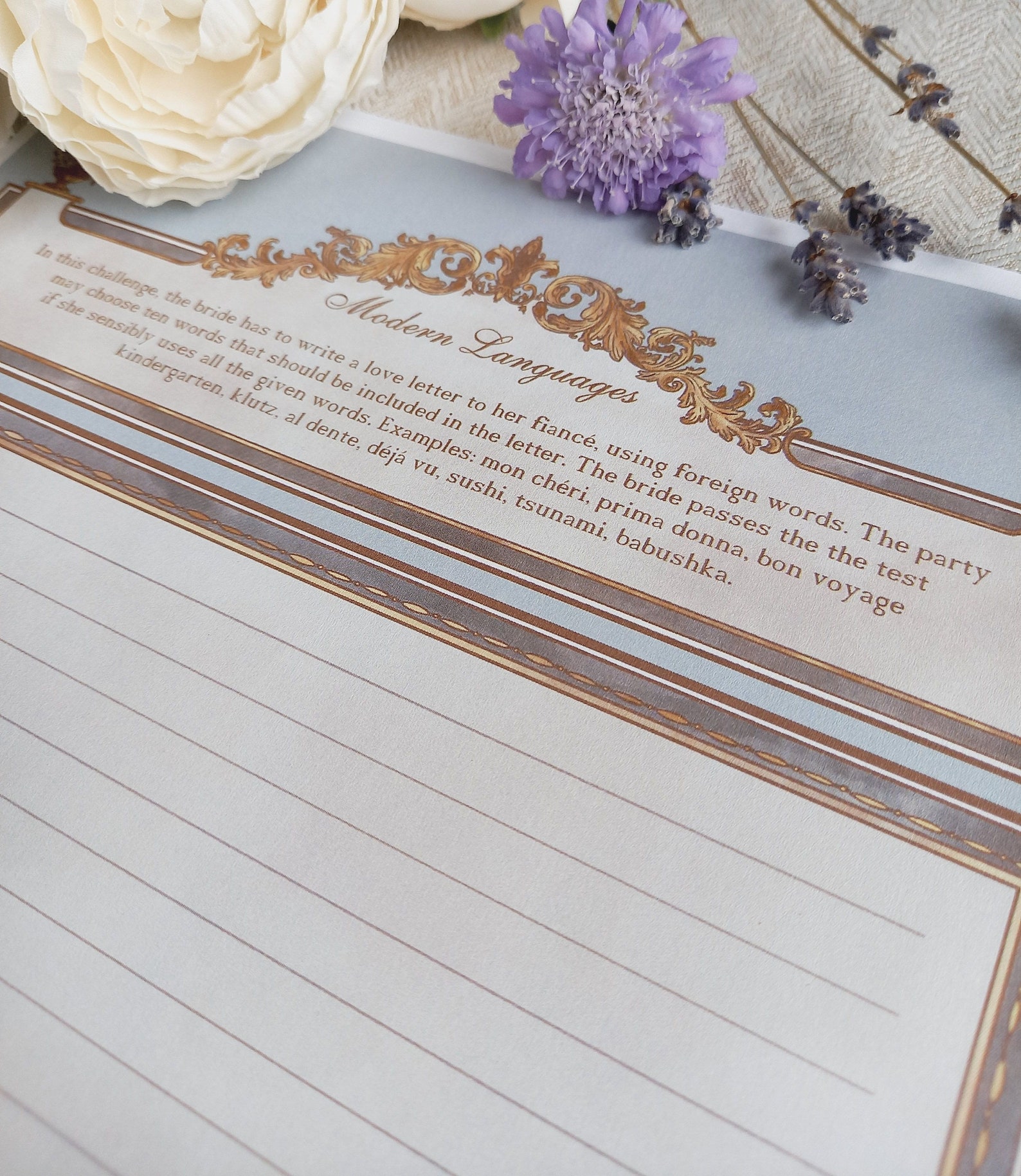 Modern Languages Game in Regency Style for Bridal Showers - Etsy