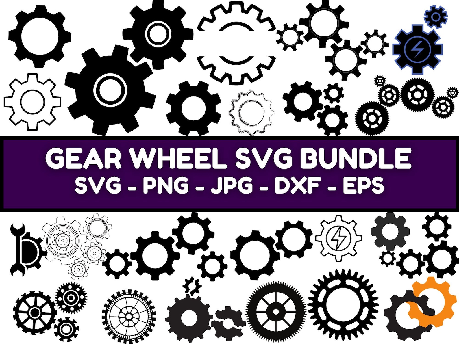 Gears SVG Bundle Cogs and Gears Svg Gears PNG Gears Clipart Metal Gears ...