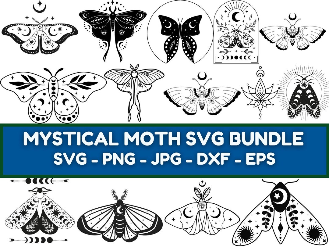 Mystical Moth SVG Bundle, Mystic Moth Svg, Celestial Svg,mystic Moth ...