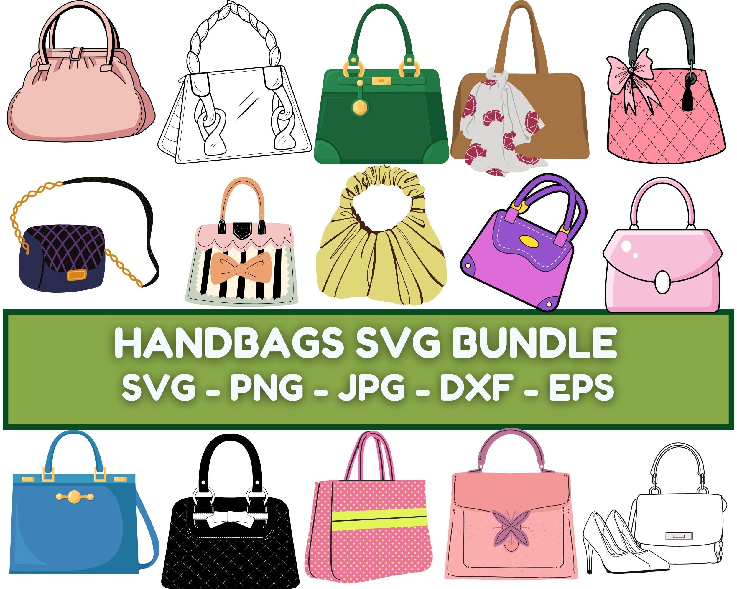Handbags SVG Handbags Bundle SVG Purse SVG Hand Purse Svg Fashion Svg ...