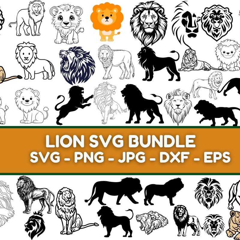 Lion Svg - Etsy