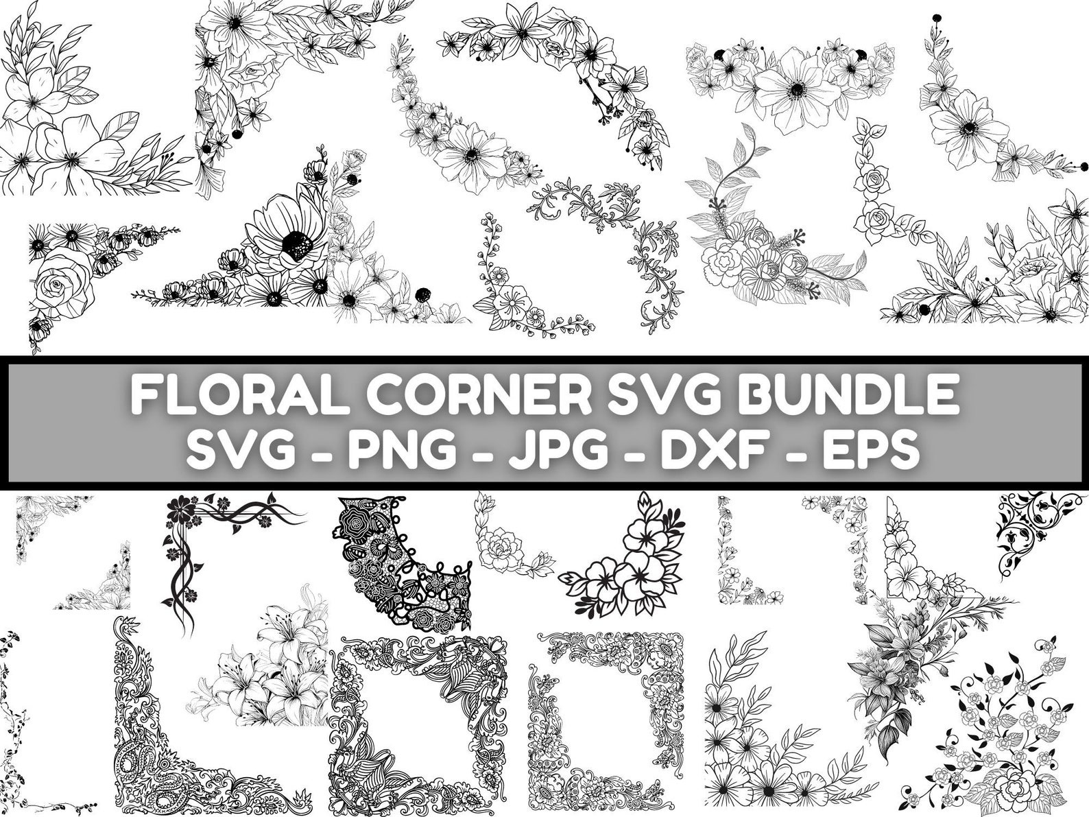 Corner Svg Bundle Corner Svg Floral Corner Svg Files Decorative Page