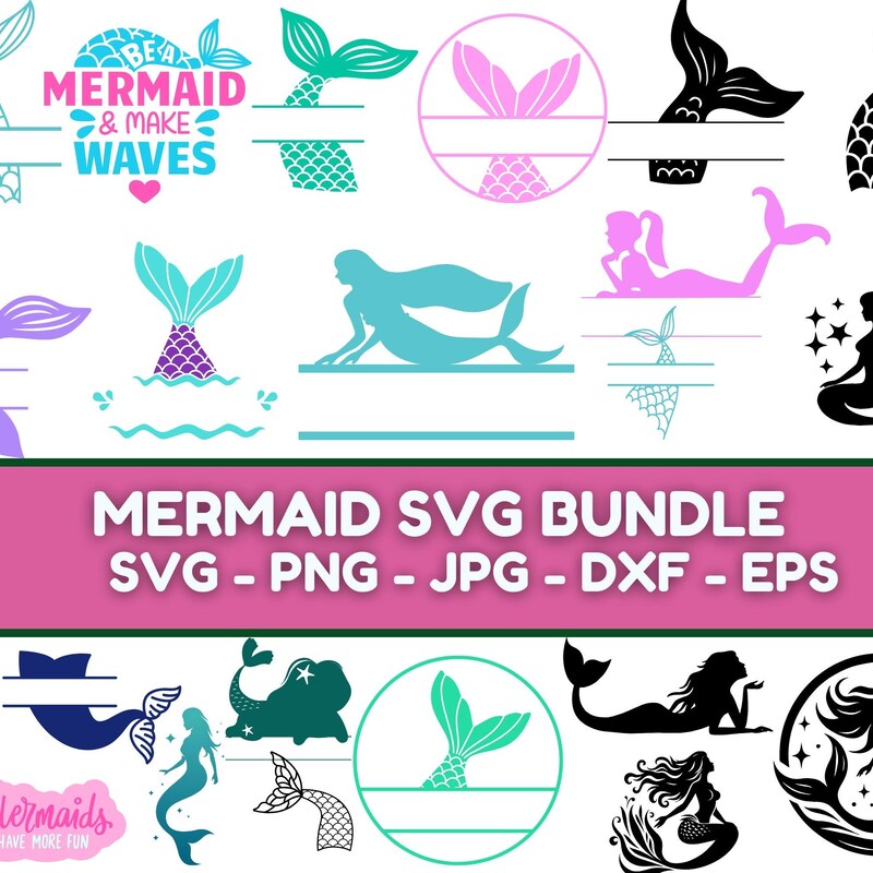 Mermaid Monogram Svg - Etsy