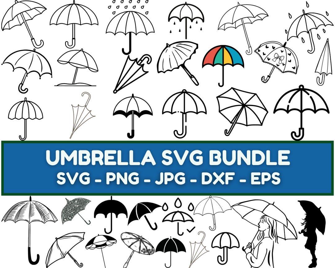 Umbrella Svg, Umbrella Bundle Svg, Umbrella Clipart, Umbrella ...