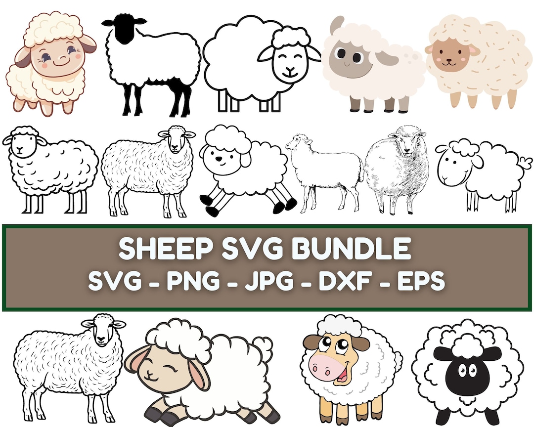 Sheep SVG Bundle, Sheep Dxf, Sheep Png, Sheep Eps, Sheep Vector, Sheep ...