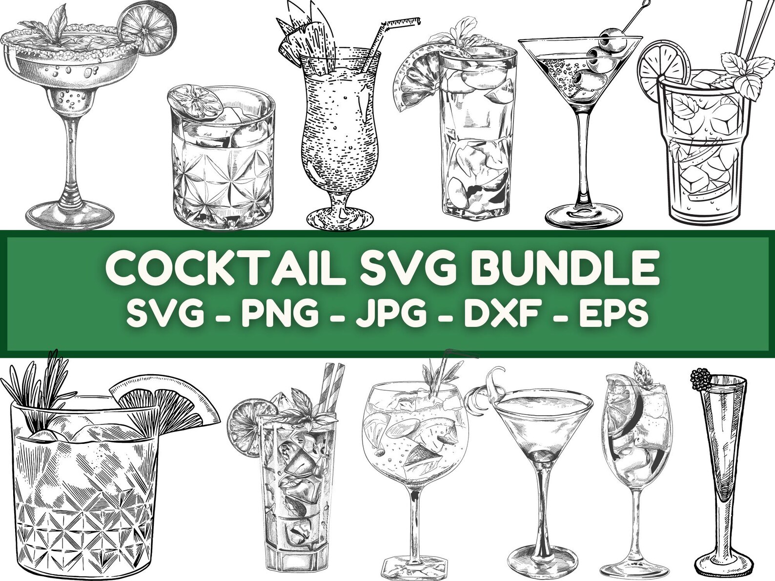 Cocktail SVG Bundle, Cocktail PNG Bundle, Cocktail Clipart, Cocktail ...