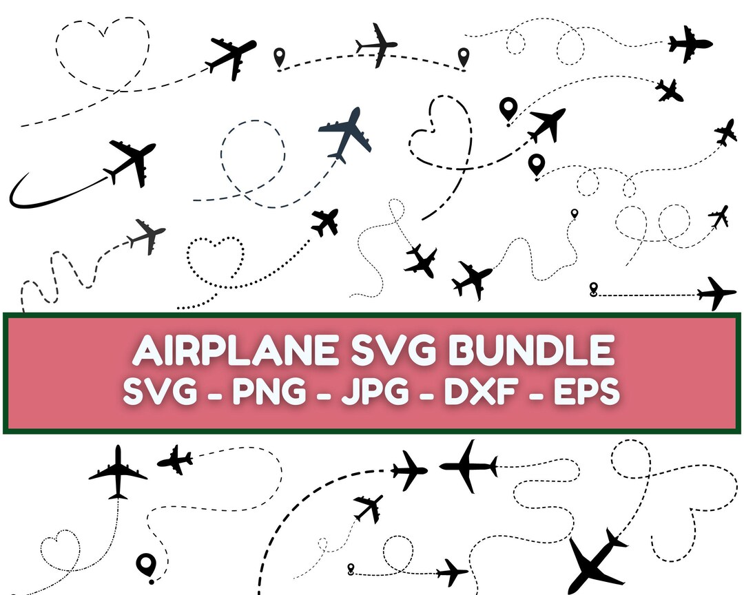 Avión svg, avión clipart, viaje svg, silueta de avión, avión png ...