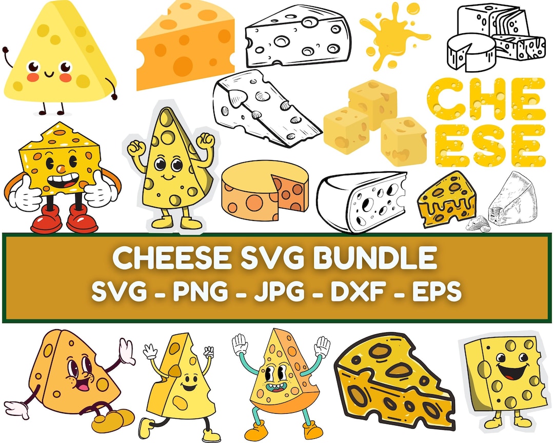 Cheese SVG Bundle, Cheese Slice Svg,cheese Cut Files, Cheese Cricut,swiss Cheese SVG, Cheese ...