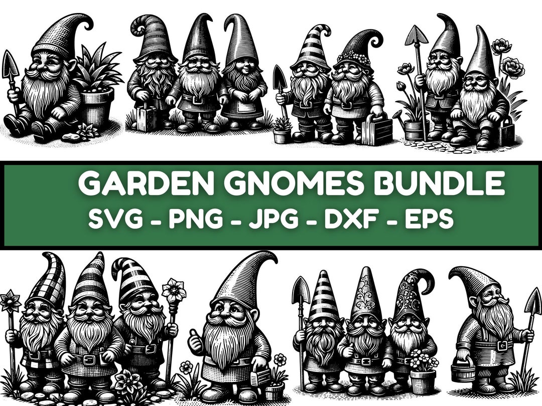 Garden Gnome SVG Bundle, Gnome SVG, Cute Garden Gnome SVG, Nordic Gnome ...