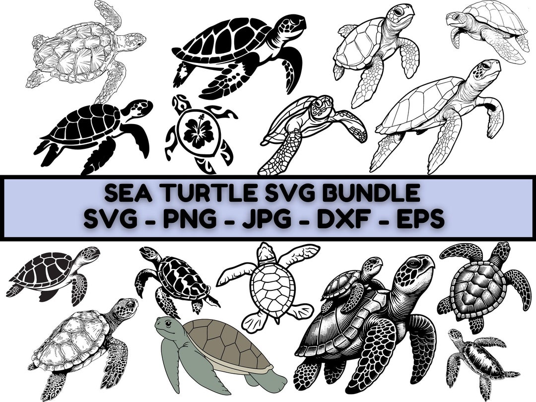TURTLE SVG, Sea Turtle Svg, 200 Sea Turtles DESIGNS Clipart, Turtle Svg ...