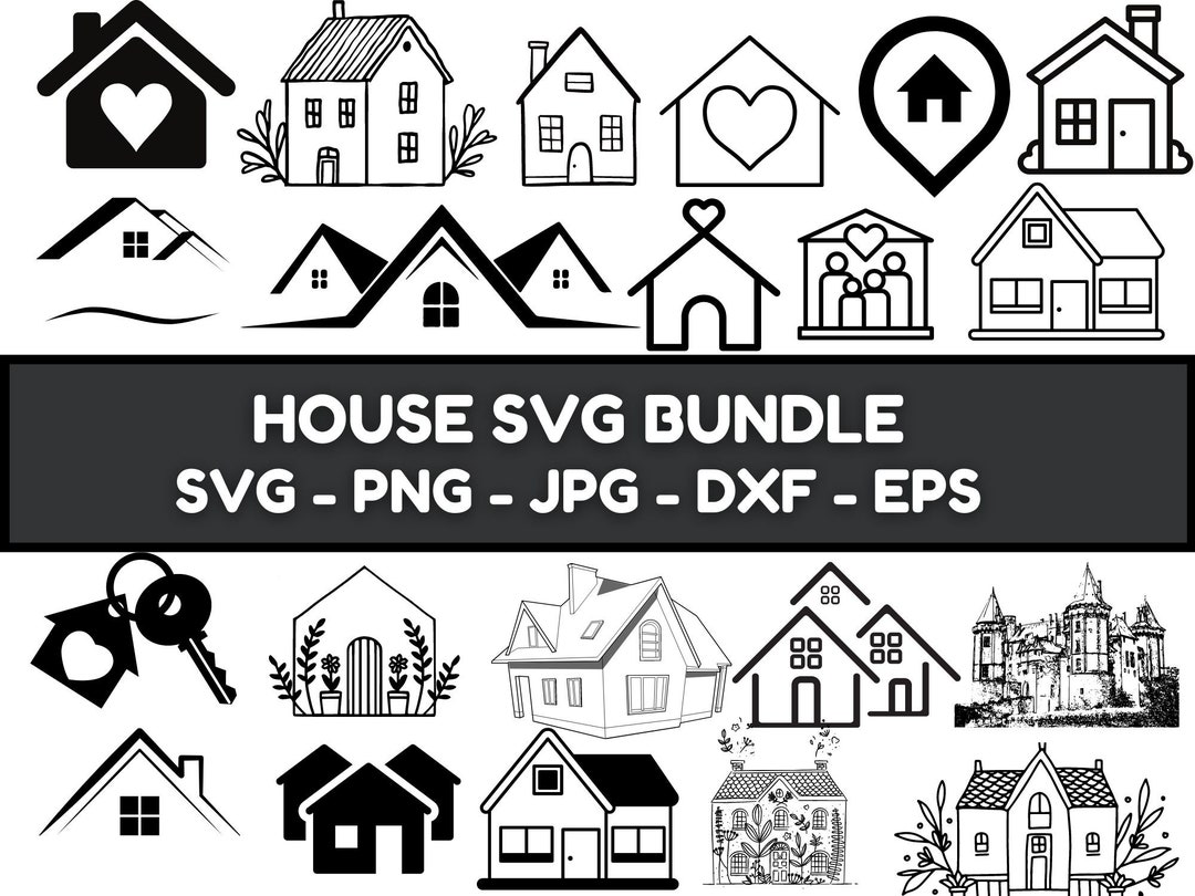 Little House Svg Bundle, Roof House Svg, Casa floral SVG, Pequeña casa ...