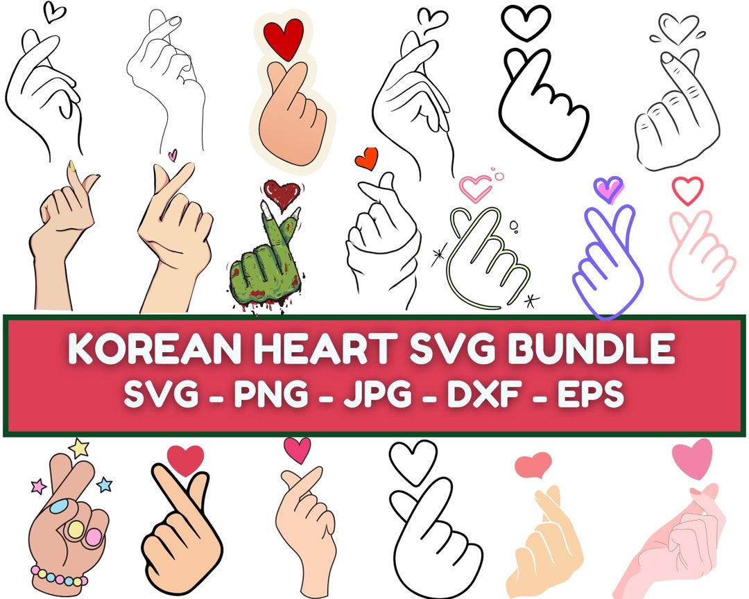 Korean Finger Heart Svg , Korean Love Sign Svg , Finger Heart Cricut ...