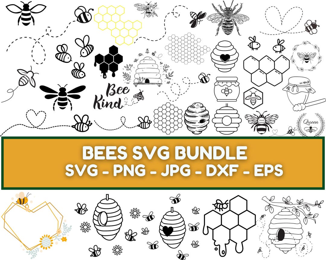 Bee Svg Bundle Bee Hive Svg Honeycomb Svg Bee Clipart Bee Cut Files ...