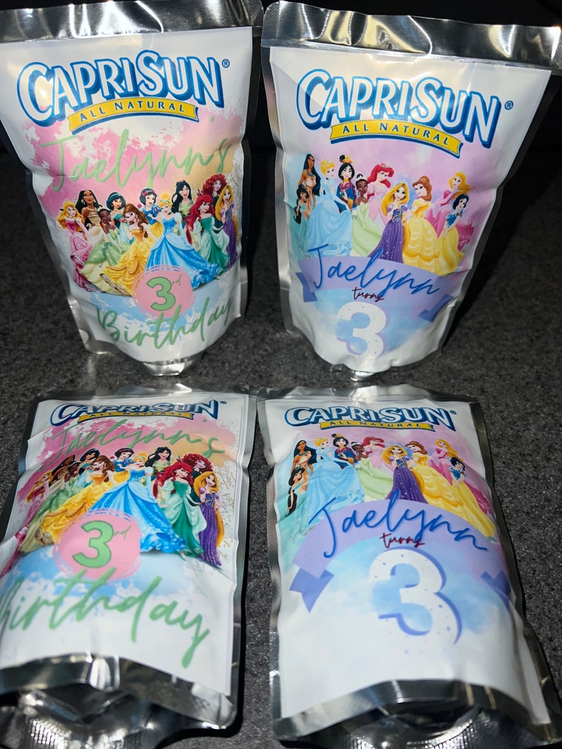 Caprisun Labels, Party Favors, Custom Capri Sun Labels, Disney Princess ...